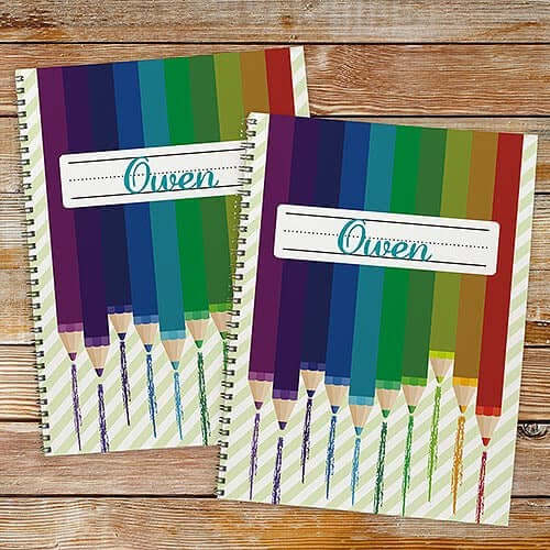Personalized Colored Pencil Notebook Set Bliss Edu Bliss Edu